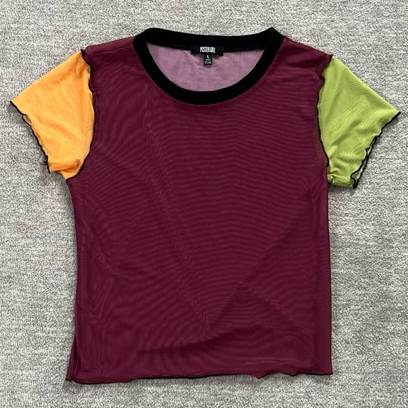 POSTER GIRL | Tops | Poster Girl Colorblock Mesh Top | Poshmark
